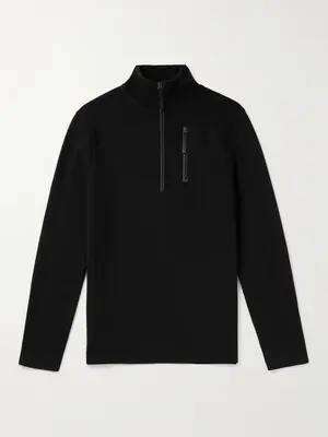 Aztech Mountain Matterhorn Shell-trimmed Wool Half-zip Mid-layer - Black
