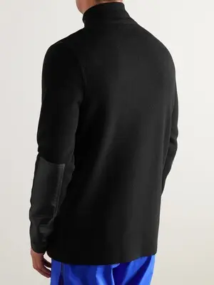 Aztech Mountain Matterhorn Shell-trimmed Wool Half-zip Mid-layer - Black
