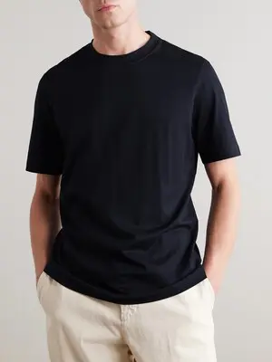 Brunello Cucinelli Cotton-jersey T-shirt - Blue