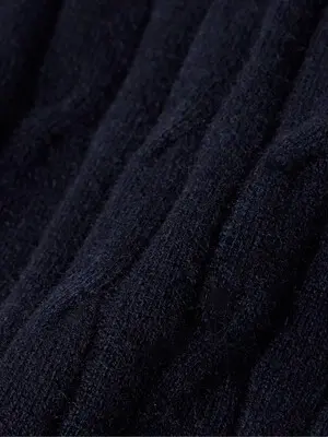 GHIAIA Cable-knit Cashmere Polo Shirt