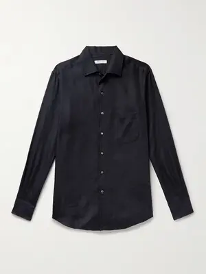 Loro Piana Spread Collar Shirts For Men