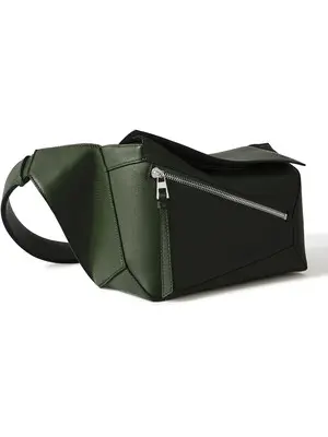 Loewe Puzzle Edge Small Leather Belt Bag Green