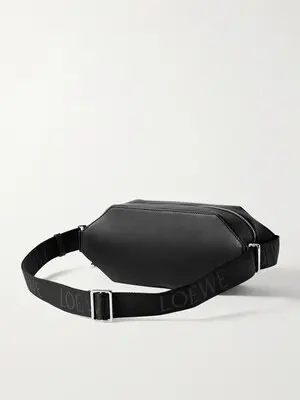 Loewe Logo-debossed Leather Belt Bag - Black