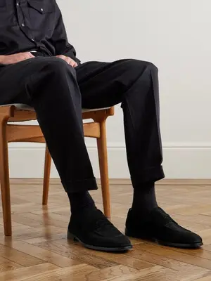 Brunello Cucinelli Suede Penny Loafers
