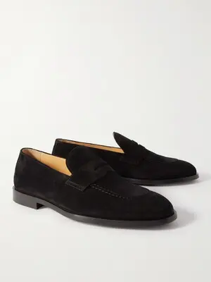 Brunello Cucinelli Suede Penny Loafers