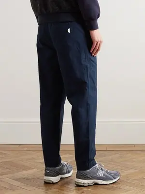 Folk Assembly Straight-leg Pleated Cotton-twill Trousers