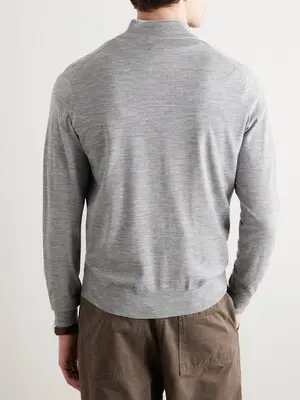 Peter Millar Excursionist Flex Wool-blend Half-zip Sweater - Gray