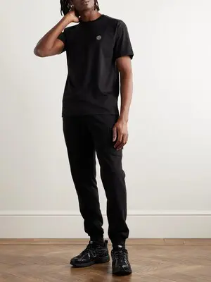 Stone Island Logo-appliquéd Cotton-jersey T-shirt - Black