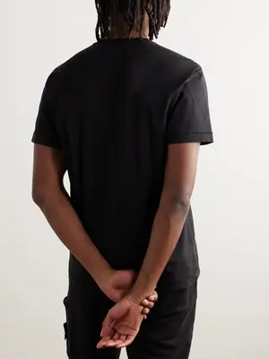 Stone Island Logo-appliquéd Cotton-jersey T-shirt - Black