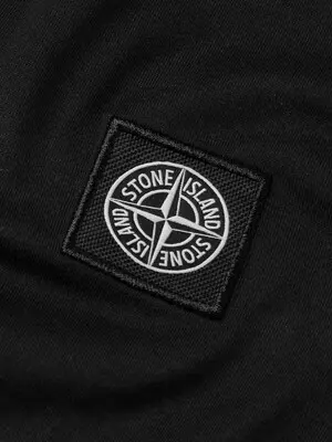 Stone Island Logo-appliquéd Cotton-jersey T-shirt - Black