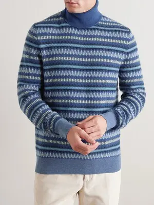 Loro Piana Fair Isle Cashmere Rollneck Sweater