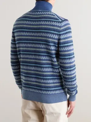 Loro Piana Fair Isle Cashmere Rollneck Sweater
