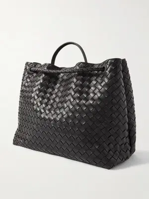 Bottega Veneta Large Andiamo Intrecciato Leather Messenger Bag - Black