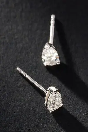 FINE DIAMONDS BY ANTHROPOLOGIE Pear-cut Diamond Earrings - Silver