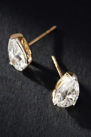 FINE DIAMONDS BY ANTHROPOLOGIE Pear-cut Diamond Stud Earrings - Gold