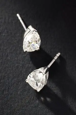 FINE DIAMONDS BY ANTHROPOLOGIE Pear-cut Diamond Stud Earrings - Silver