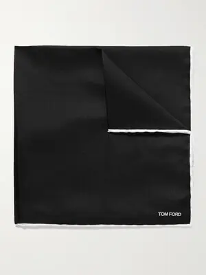 TOM FORD Silk-twill Pocket Square - Black
