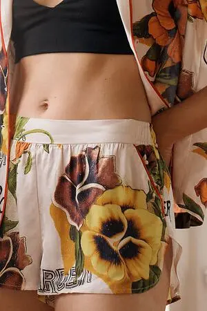 LYREBIRD Neela Pajama Shorts Lb Silky - Ivory Floral