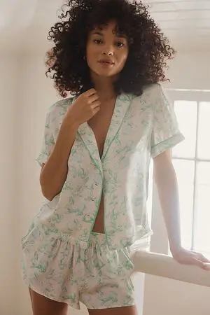 LYREBIRD Silky Pajama Shorts - Light Green