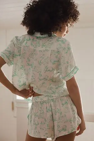 LYREBIRD Silky Pajama Shorts - Light Green
