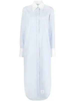 Thom Browne Striped Shirt Dress - Blue