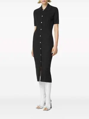Versace Medusa Head-button Knit Midi Dress