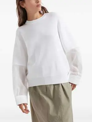 Brunello Cucinelli Sheer-panel Cotton Jumper