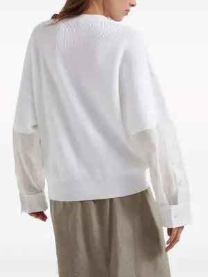 Brunello Cucinelli Sheer-panel Cotton Jumper