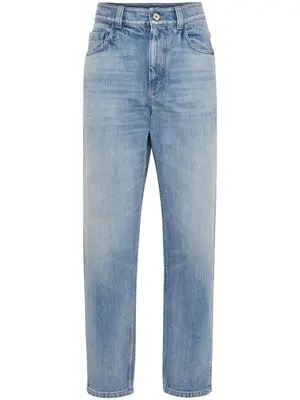 Brunello Cucinelli Logo-patch Tapered Jeans