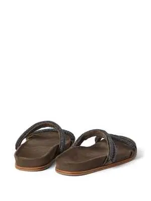 Brunello Cucinelli Beaded Suede Sandals