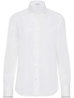 Brunello Cucinelli Monili-trim Cotton Shirt
