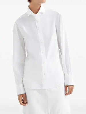 Brunello Cucinelli Monili-trim Cotton Shirt