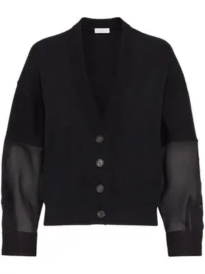 Brunello Cucinelli Sheer-panel Cotton Cardigan