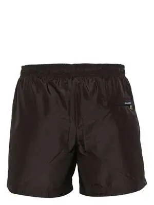 Dolce & Gabbana Logo-appliqué Swim Shorts - Brown