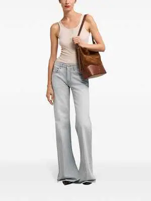AMI Paris High-rise Wide-leg Jeans - Grey