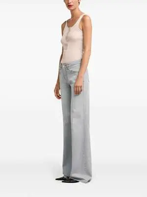 AMI Paris High-rise Wide-leg Jeans - Grey