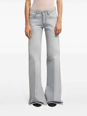AMI Paris High-rise Wide-leg Jeans - Grey
