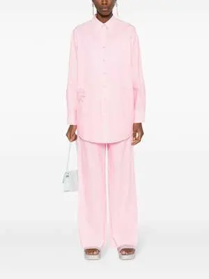 FORTE_FORTE Gingham-check Wide-leg Trousers