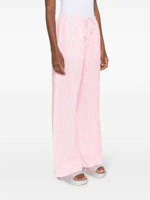 FORTE_FORTE Gingham-check Wide-leg Trousers