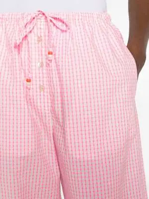 FORTE_FORTE Gingham-check Wide-leg Trousers
