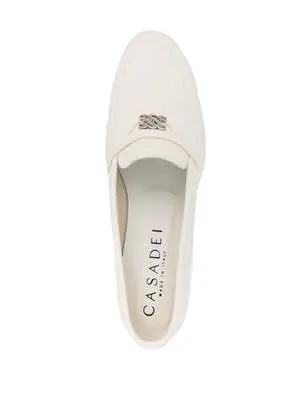 Casadei Antilope Leather Loafers - Neutrals