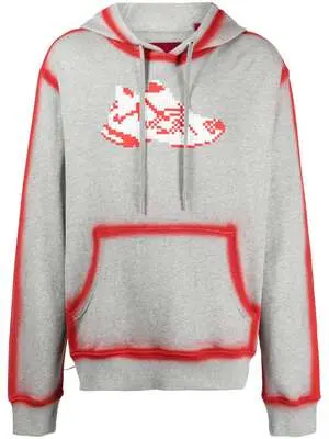 MOSTLY HEARD RARELY SEEN Red Runner Graphic-print Cotton Hoodie - Grey
