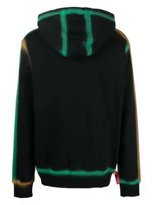 MOSTLY HEARD RARELY SEEN Furry Graphic-print Cotton Hoodie - Black