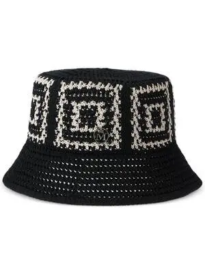 MAISON MICHEL Axel Crochet Bucket Hat - Black