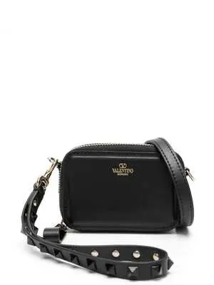 Valentino Garavani Rockstud Leather Crossbody Wallet - Black