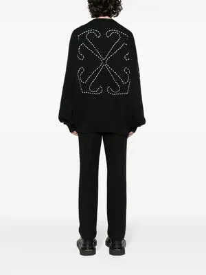 Off-White Diag-stripe Embroidered Jumper - Black