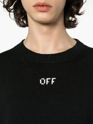 Off-White Diag-stripe Embroidered Jumper - Black