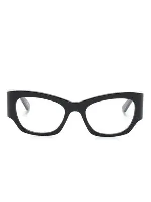 Balenciaga Logo-engraved Cat-eye Glasses - Black