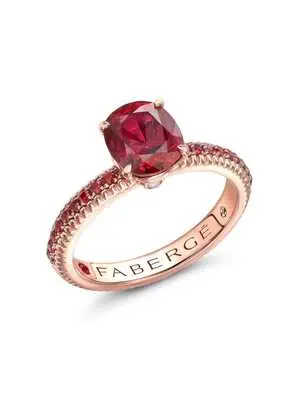 Faberge 18kt Rose Gold Colours Of Love Ruby Fluted Ring - Pink