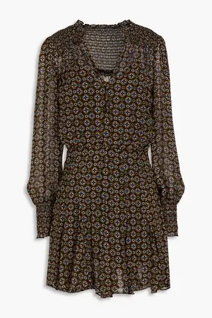 Veronica Beard Sacchi Printed Chiffon Mini Dress
